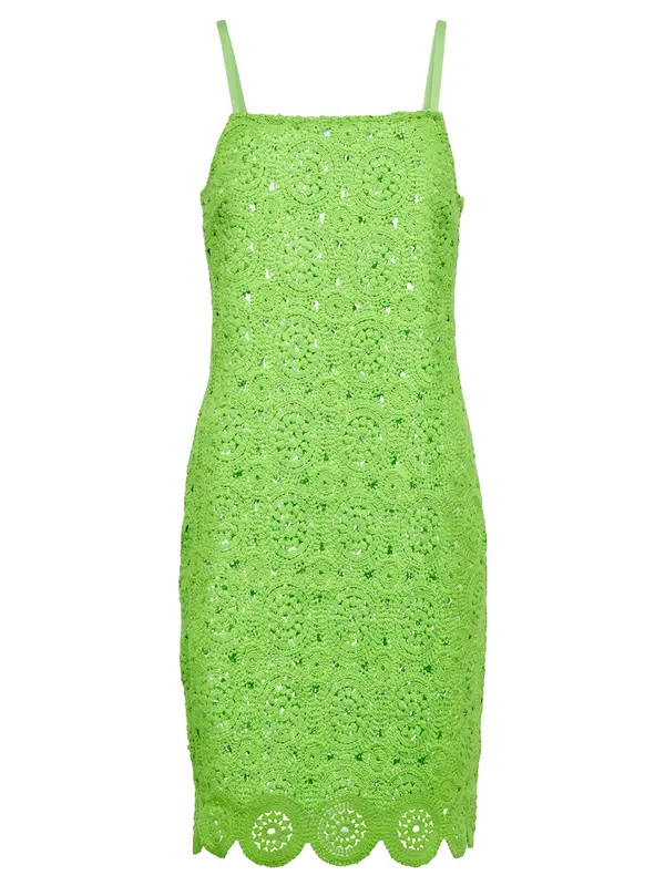 Remain Birger Christensen Silke Cotton-blend Crochet Minidress - Green