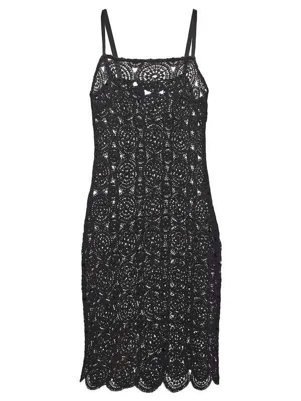 ROTATE BY BIRGER CHRISTENSEN Silke Cotton-blend Crochet Minidress - Black