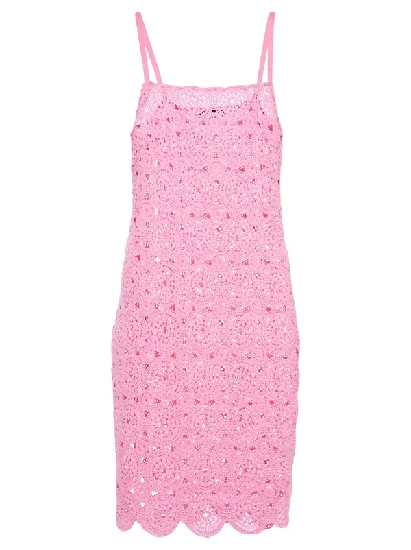 Remain Birger Christensen Silke Crochet Slip Dress - Pink