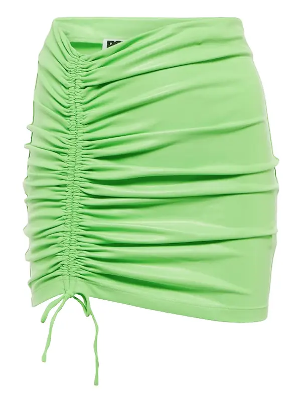 Remain Birger Christensen Margaritta Ruched Miniskirt - Green