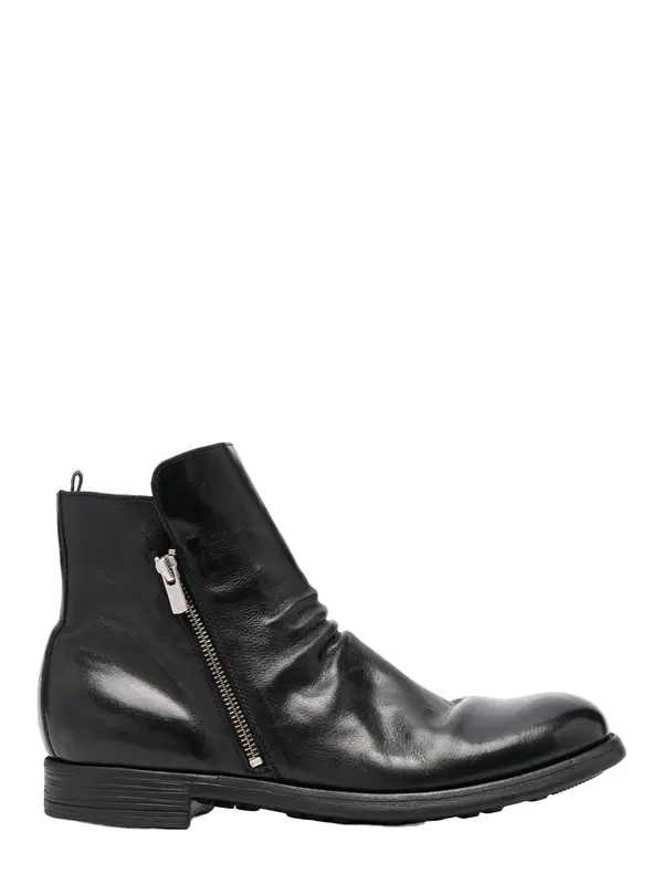 Officine Creative Leather Ankle Boots - Black