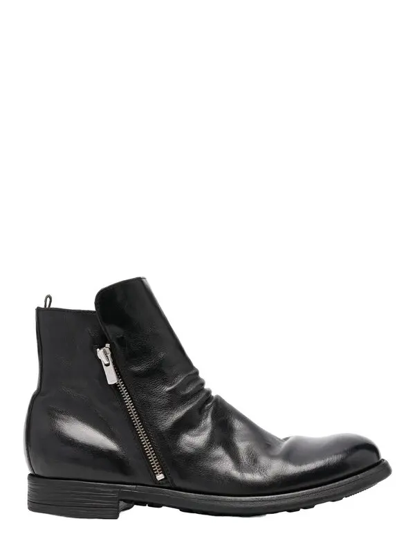 Officine Creative Leather Ankle Boots - Black