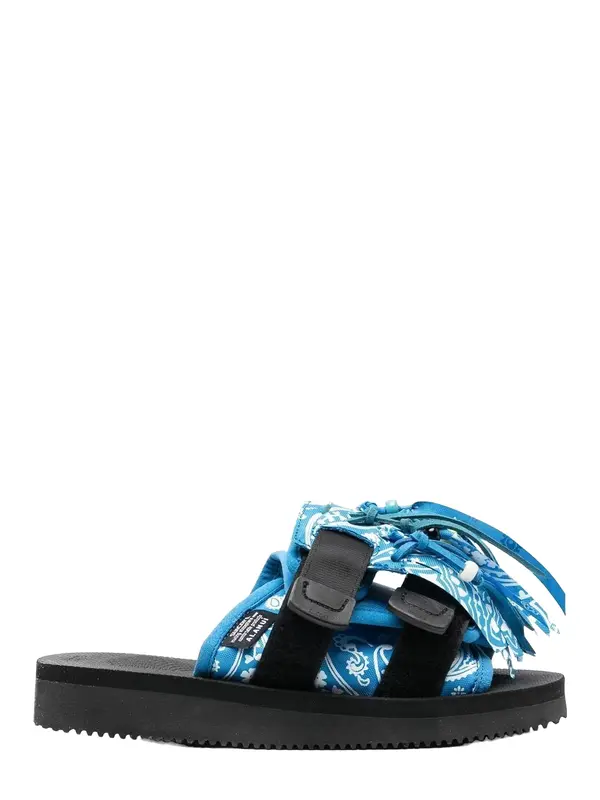 ALANUI X SUICOKE Paisley-print Fringed Sandals - Blue