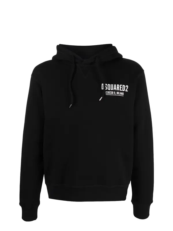 Dsquared2 Logo-print Cotton Hoodie - Black