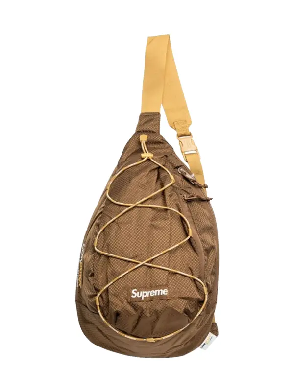 Supreme Logo-patch Sling Bag - Brown