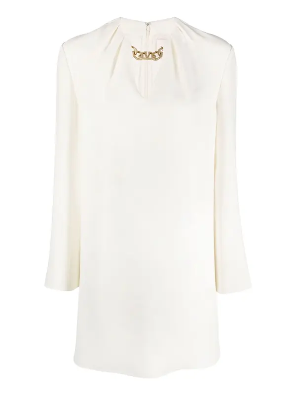 Valentino Garavani Vlogo Chain Shift Dress - White