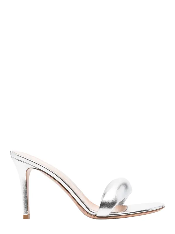 GIANVITO ROSSI 85mm Bijoux Padded Sandals - Silver