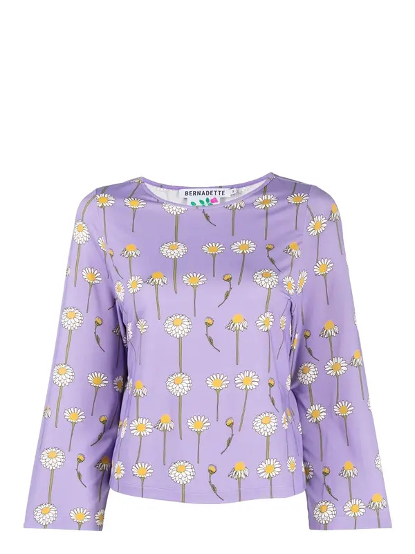 Bernadette Daisy-print T-shirt - Purple