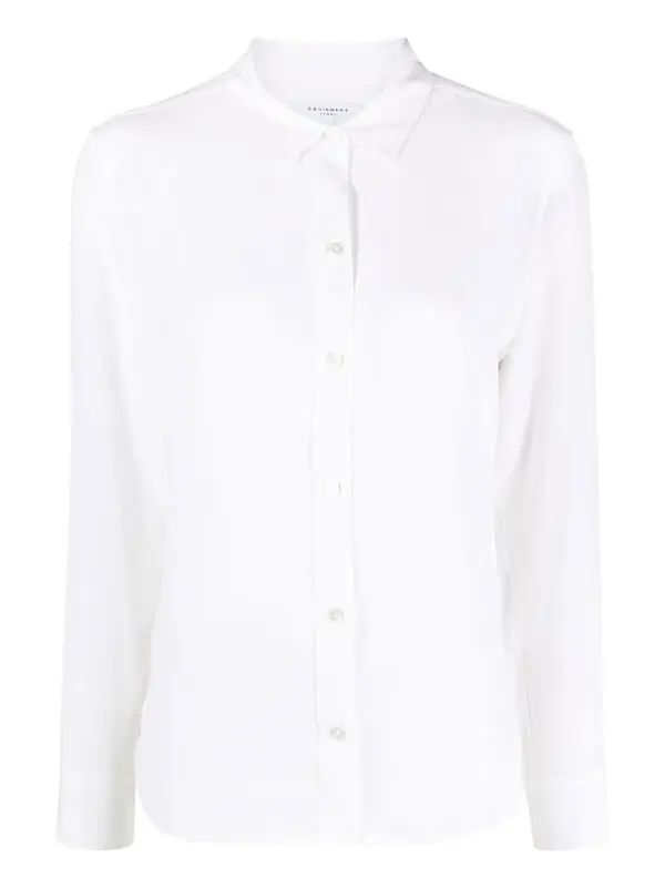 Equipment Leema Long-sleeved Silk Shirt - White