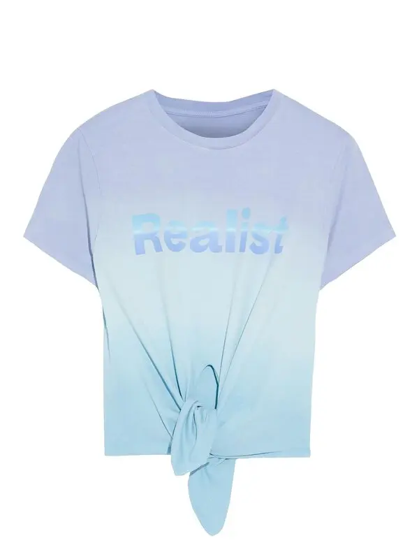 Rabanne Peter Saville Knotted Printed Dégradé T-shirt - Light Blue