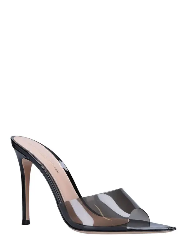 GIANVITO ROSSI Plexi Elle Peep Toe Heels 105 - Black