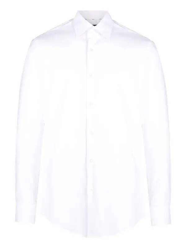 BOSS Hank Long-sleeve Cotton Shirt - White