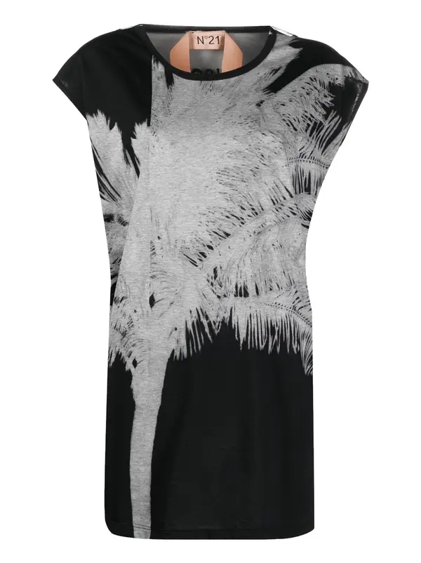 N°21 Graphic-print Top - Black