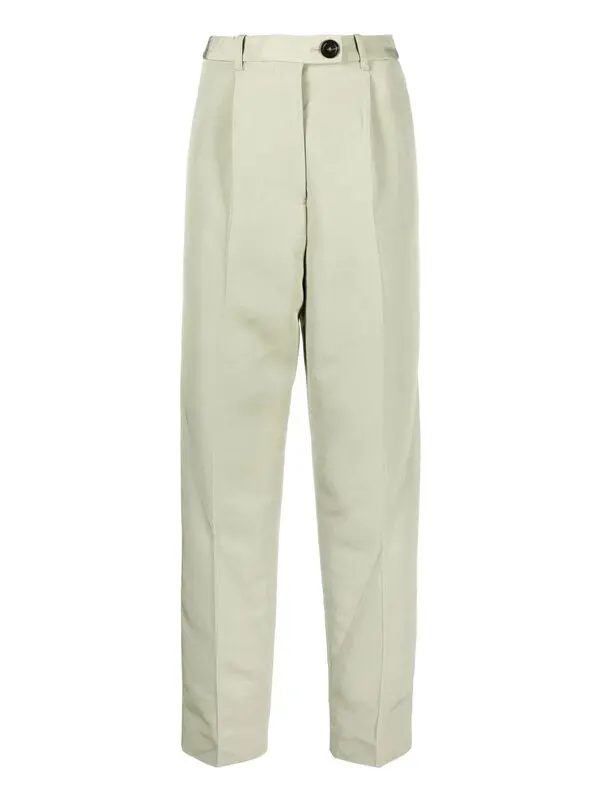 PETER DO High-waisted Straight-leg Trousers - Green