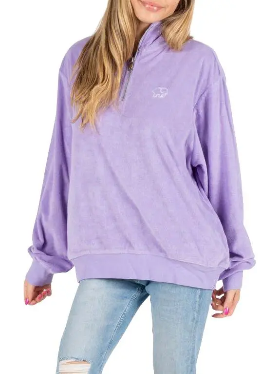 IVORY ELLA Quarter Zip Sweatshirt - Purple Verbena
