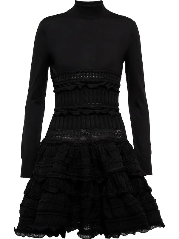 Alaïa Crinoline Wool Minidress - Black