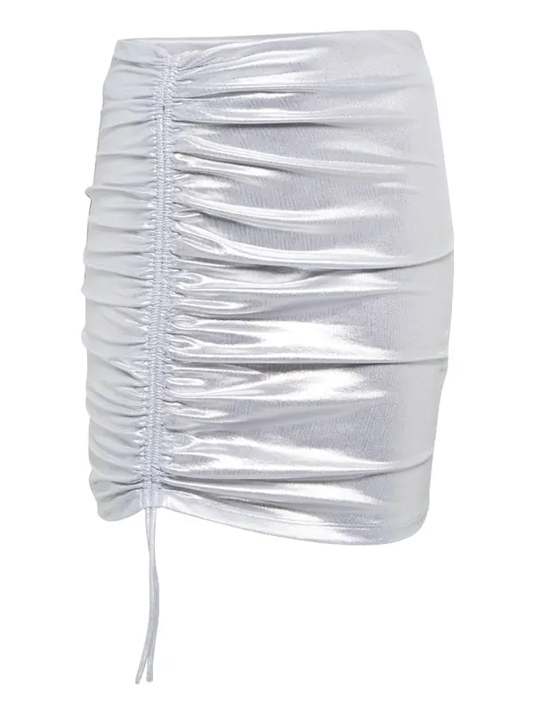 Remain Birger Christensen Margarita Ruched Miniskirt - Silver