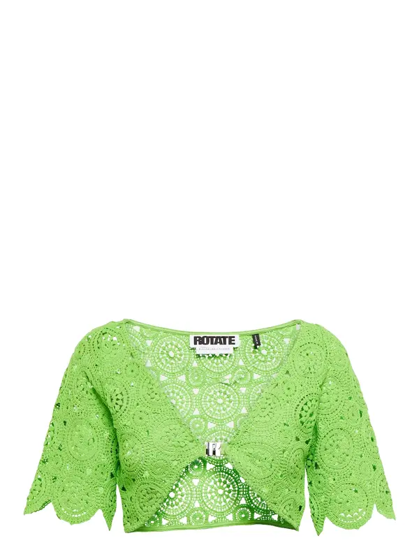 Remain Birger Christensen Milandran Crochet Cotton-blend Shrug - Green