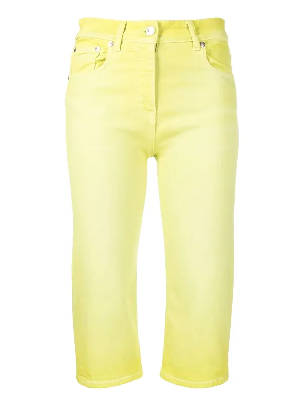 MSGM Mid-rise Cropped Trousers - Yellow