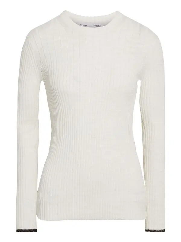 Proenza Schouler Cutout Ribbed Top - Ivory