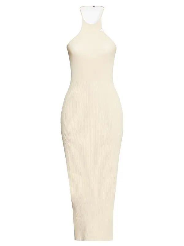 1017 Alyx 9sm Ribbed Knit Midi Dress - Beige