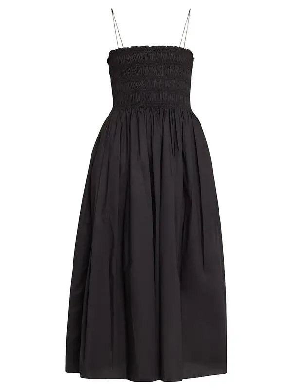 Matteau Shirred Bodice Maxi Dress - Black