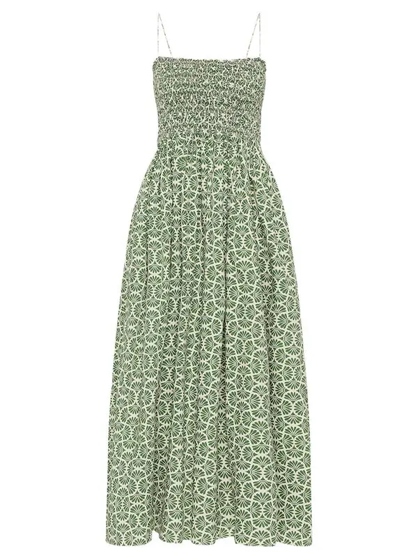 Matteau Shirred Bodice Maxi Dress - Vetiver