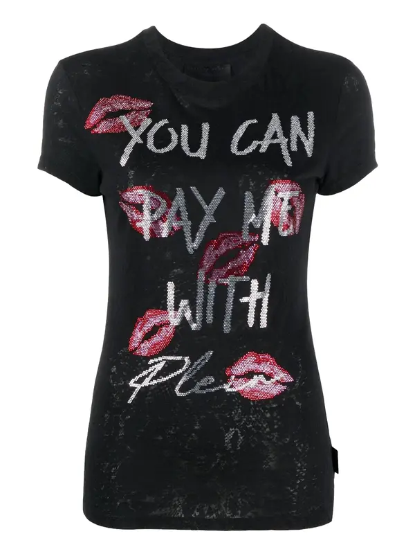 Philipp Plein Rhinestone-embellished T-shirt - Black