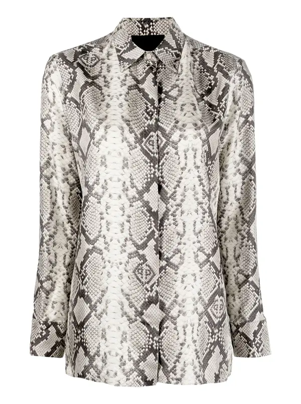 Philipp Plein Snakeskin-print Shirt - Neutrals