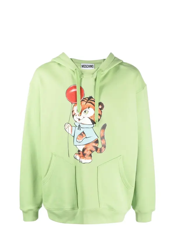 Moschino Graphic Print Hoodie - Green