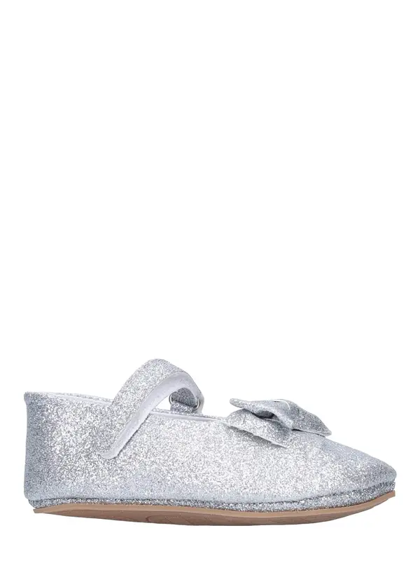 PAPOUELLI Leather Baby Bowie Mary Janes - Silver