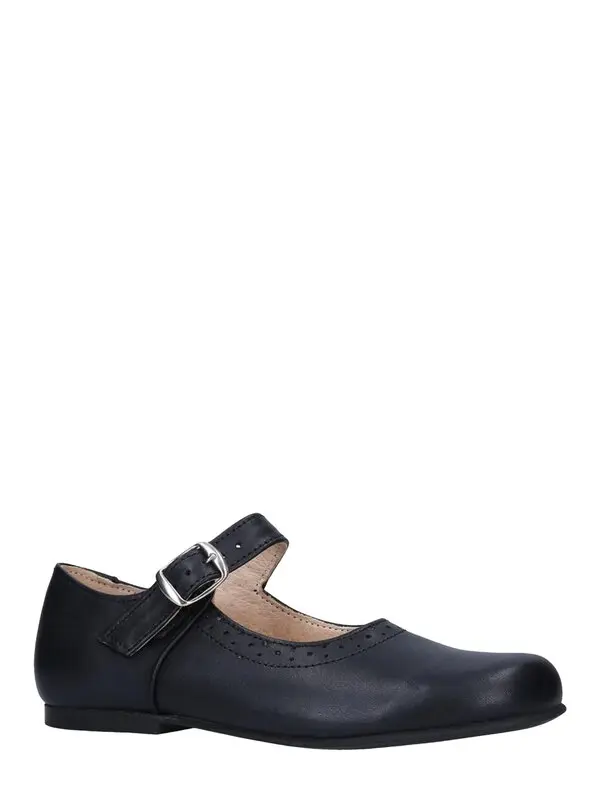 PAPOUELLI Leather Millie Flats - Black