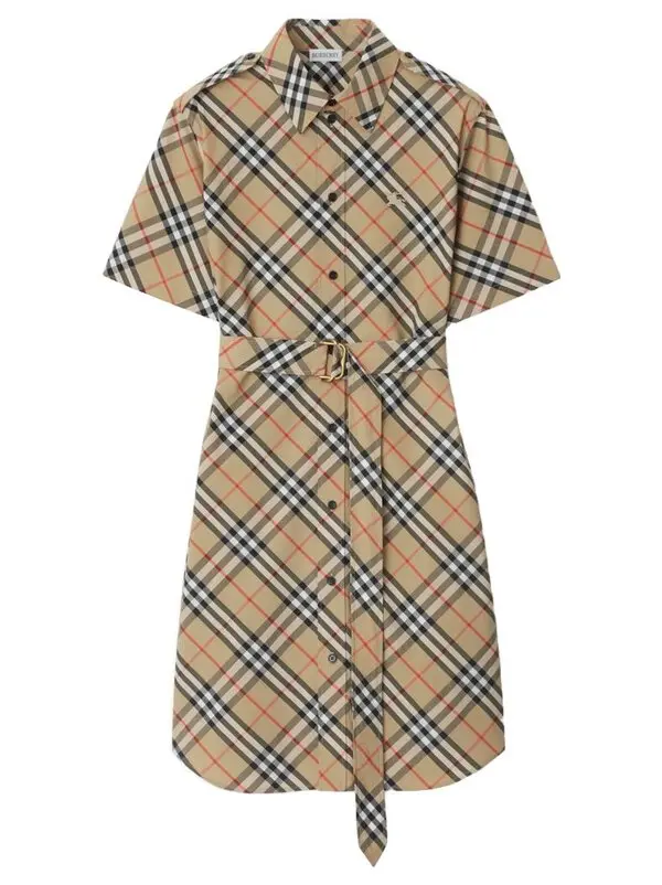 Burberry Check Shirt Dress - Sand