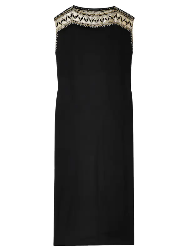 NILI LOTAN Albertine Embroidered Maxi Dress - Black