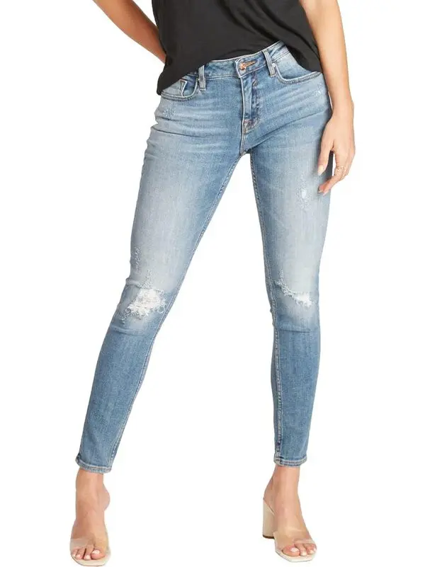 VIGOSS Jagger Distressed Crop Skinny Jeans - Medium Wash