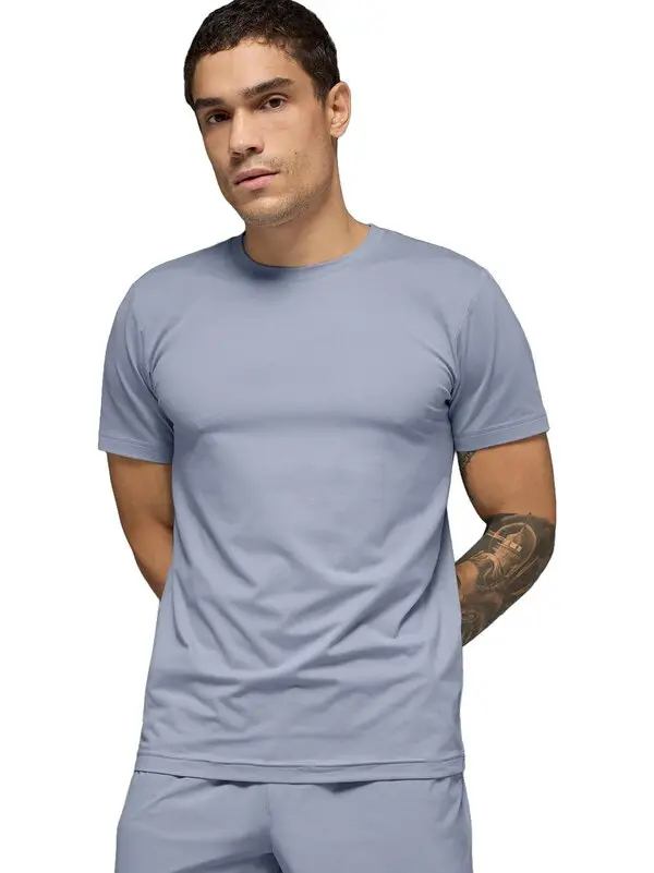 Alo Yoga Conquer Reform Crewneck Short Sleeve Top - Winter Frost