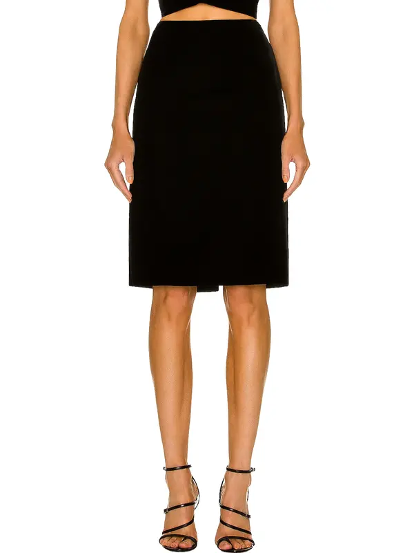 Saint Laurent Satin Laque Skirt - Noir