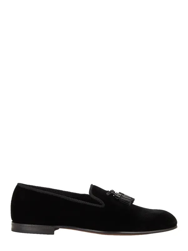TOM FORD Velvet Loafer - Black