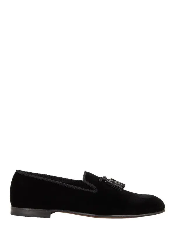 TOM FORD Velvet Loafer - Black