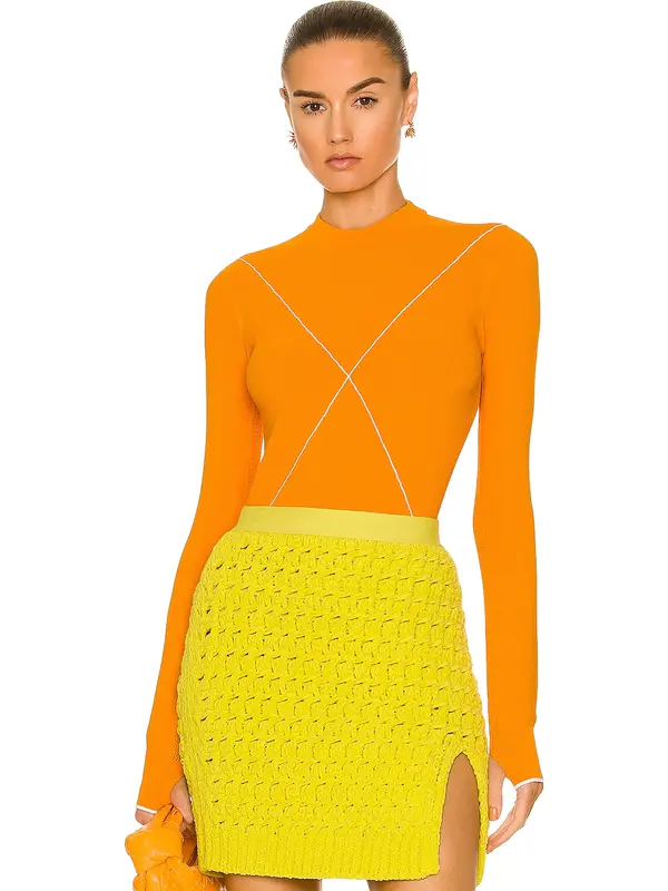 Bottega Veneta Technoskin Elastic Sweater - Tangerine