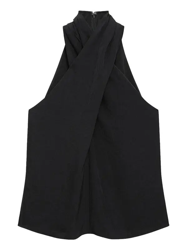Theory Halter Solid Sleeveless Top - Blk
