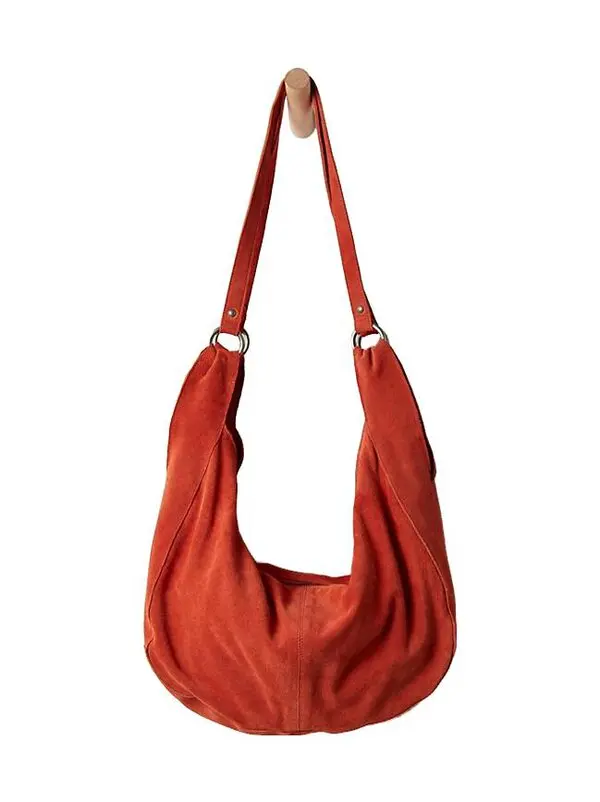 Free People Roma Suede Hobo Bag - Paprika