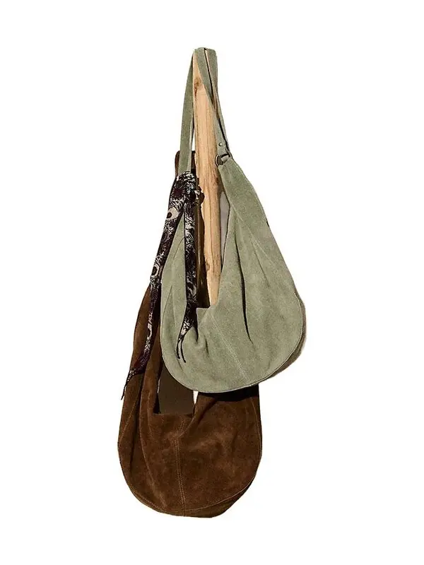 Free People Suede Hobo Tote Bag - Sage