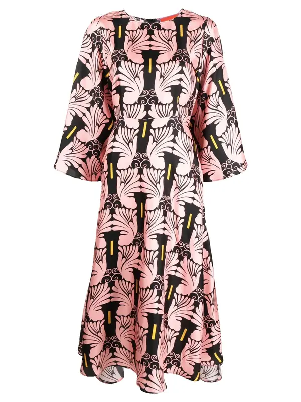 La DoubleJ Sorella Printed Silk Dress - Pink