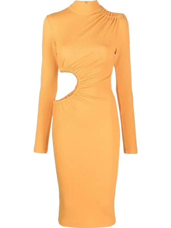 Remain Birger Christensen Cut-out Asymmetric Dress - Orange