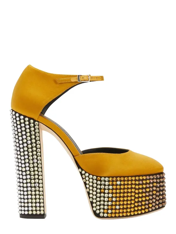 GIUSEPPE ZANOTTI Bebe Strass Platform Pumps - Yellow