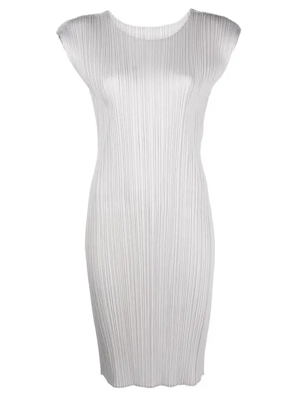Issey Miyake Pleated Shift Dress - Grey