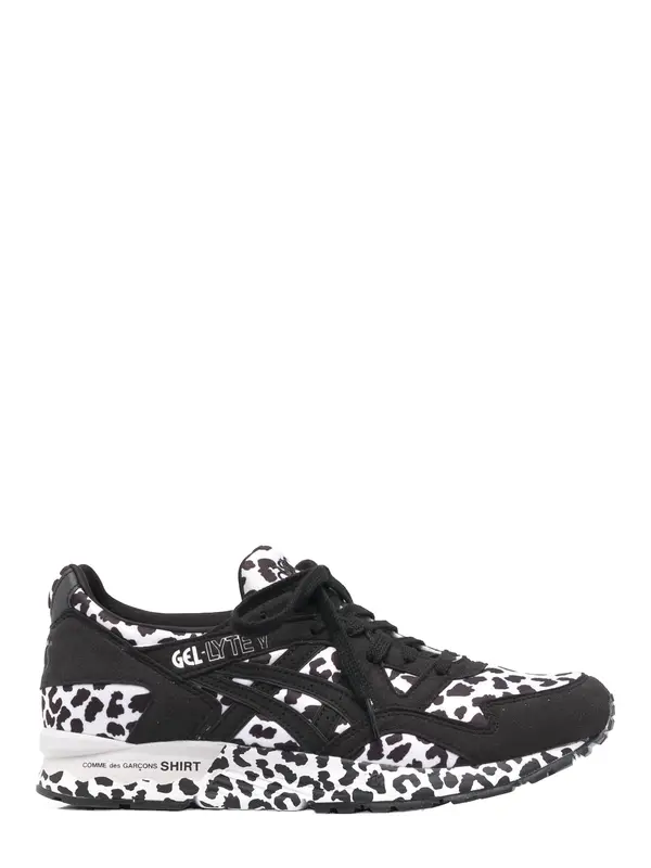 Comme Des Garçons Leopard-print Sneakers - Black