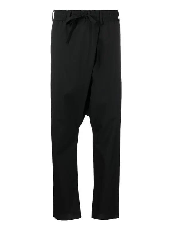 GABRIELE PASINI Drawstring Drop-crotch Trousers - Black