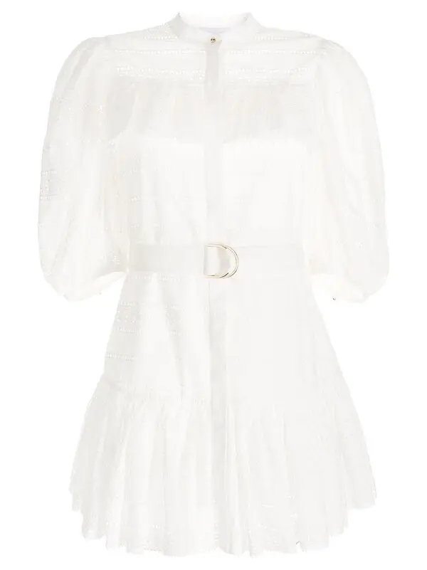Acler Lace-panel Mini Dress - White
